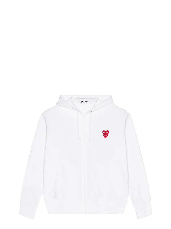 Play Comme Des Garcon Zip-up Sweatshirt - White