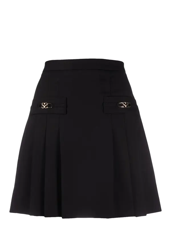 Sandro Pleated Mini Skirt - Black