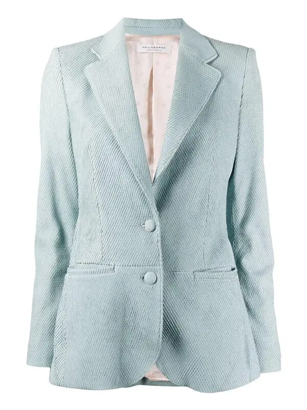 Philosophy Di Lorenzo Serafini Textured Single-breasted Blazer - Blue