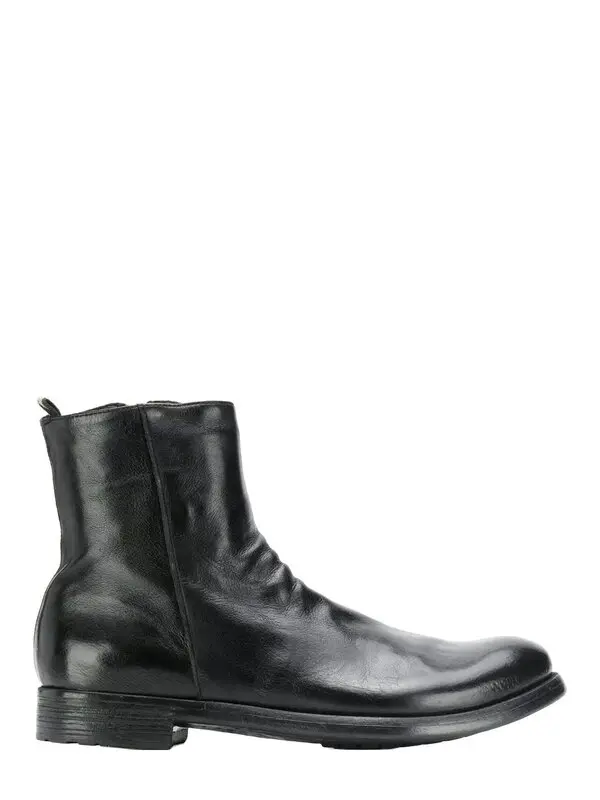 Officine Creative Leather Ankle Boots - Black