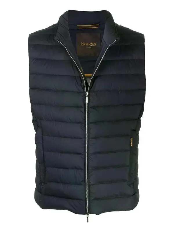 MOORER Padded Zip-up Gilet - Blue