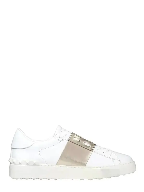 Valentino Garavani Open Sneakers With Metallic Stripe - White