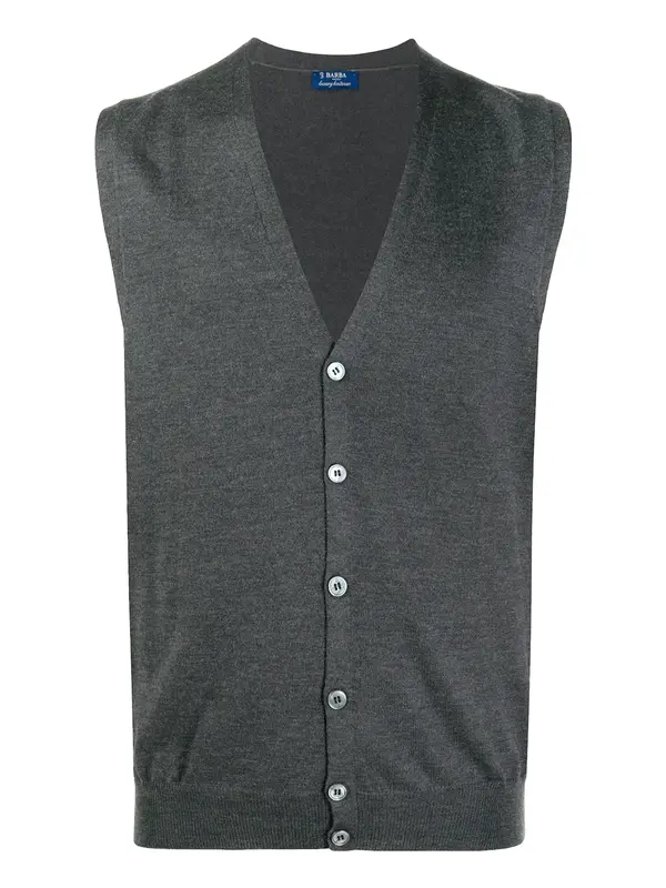 BARBA NAPOLI V-neck Cardigan - Grey