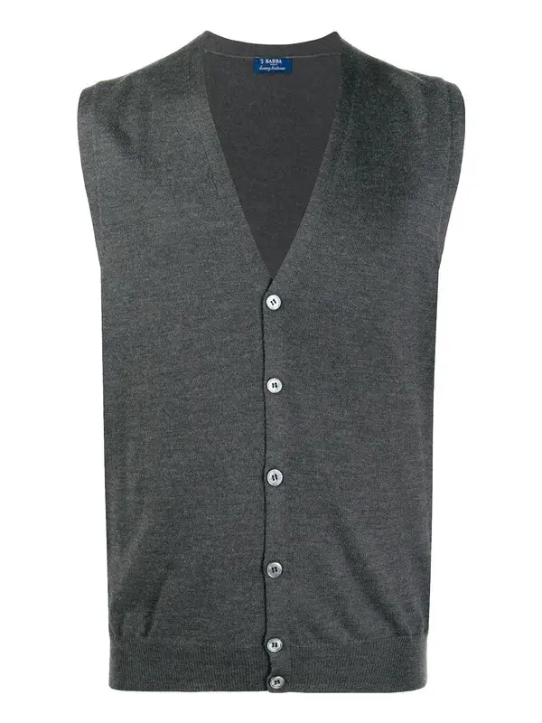BARBA NAPOLI V-neck Cardigan - Grey