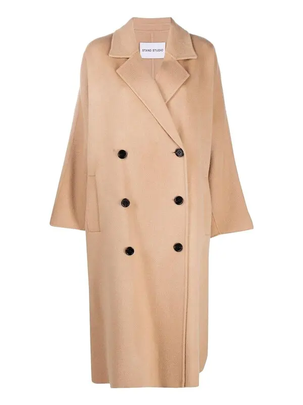 STAND STUDIO Oversized Double-breasted Coat - Neutrals