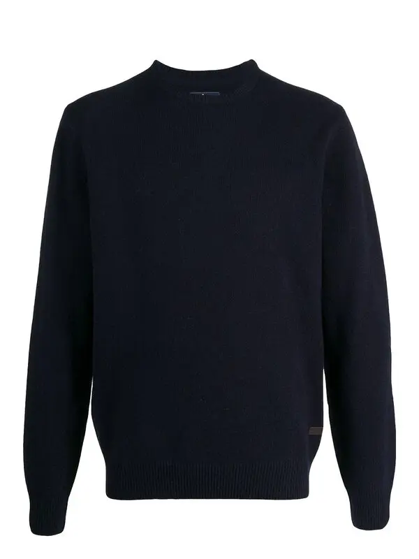 Barbour Patch Detail Crew Neck Jumper - Blue