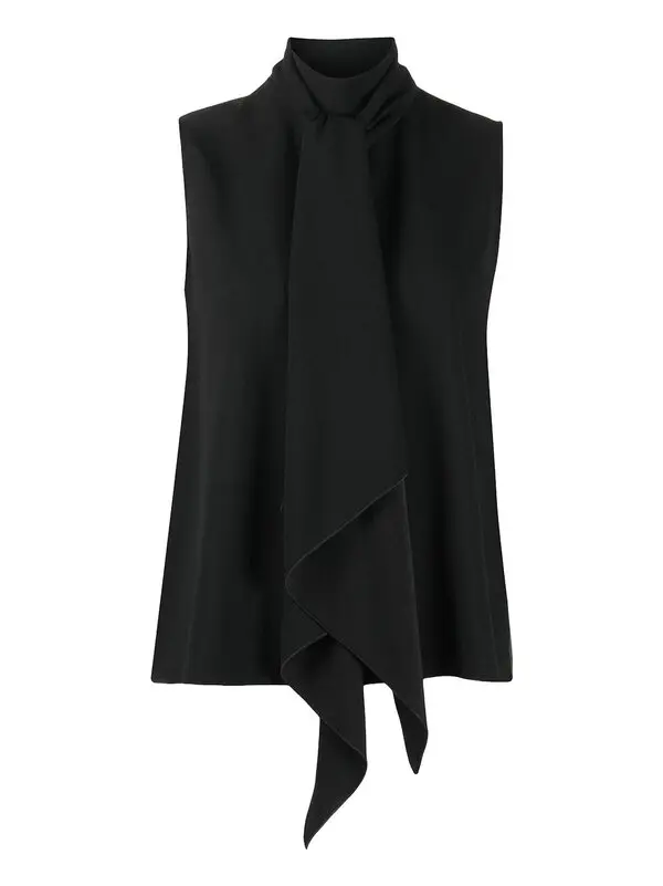 Paule Ka Sleeveless Roll Neck Top - Black