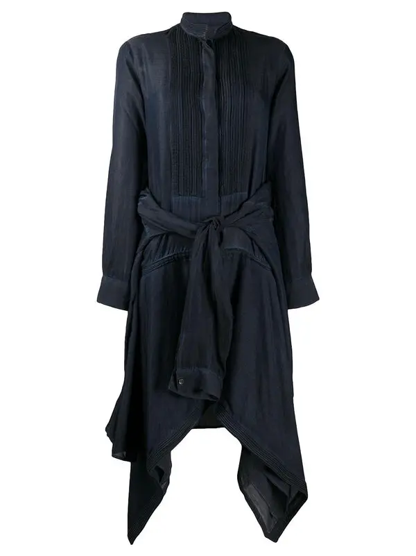 DIESEL® Pleated Detail Denim Midi Dress - Blue
