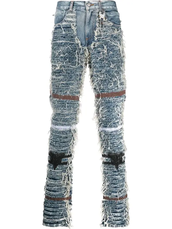 1017 Alyx 9sm Frayed Straight Leg Jeans - Blue