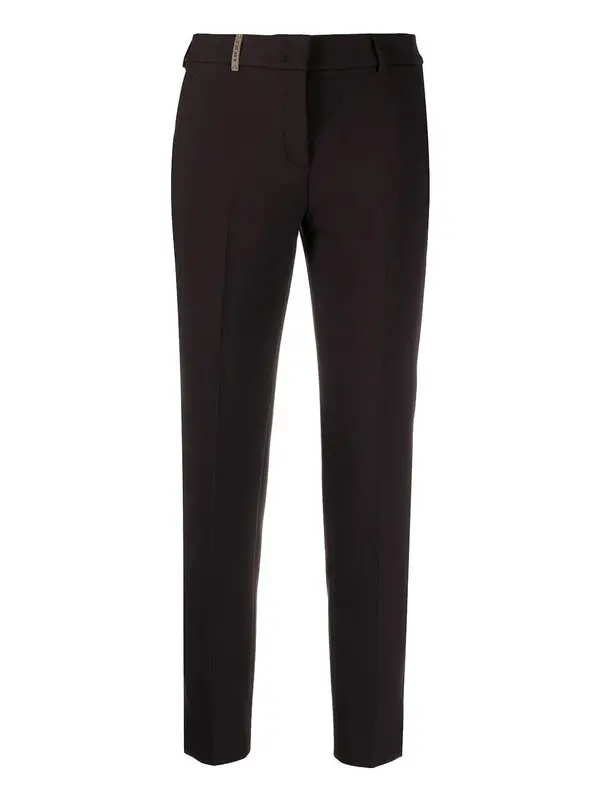 Peserico Cropped Slim-fit Trousers - Black