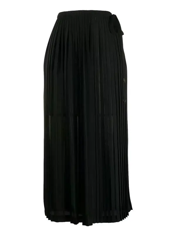 Valentino Garavani Pleated Midi Skirt - Black