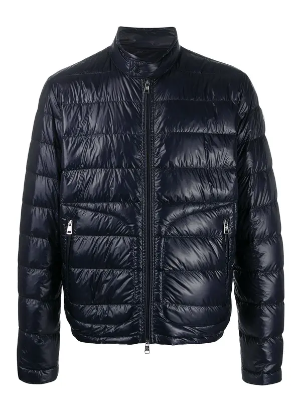 Moncler High-neck Quilted Jacket - Blue