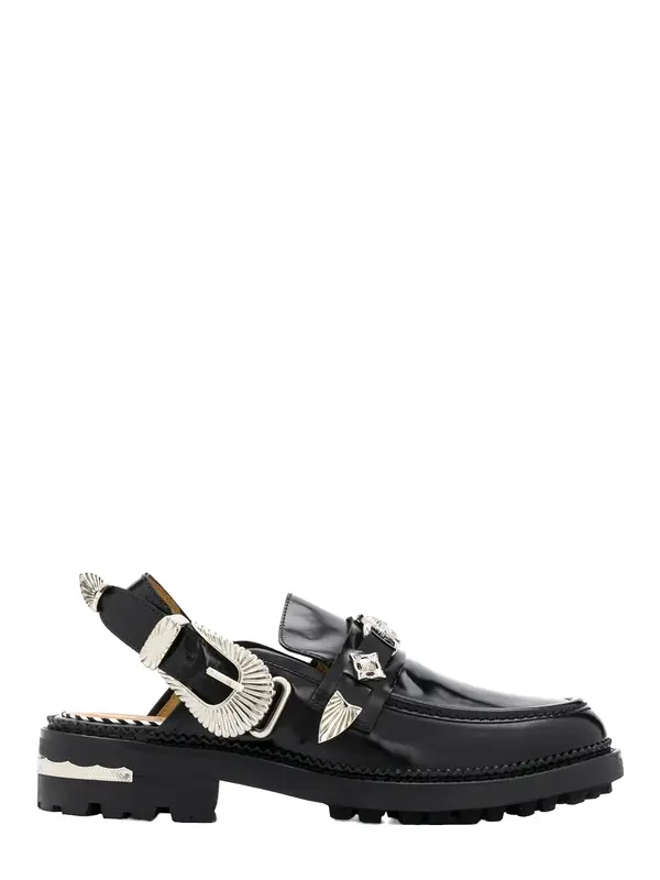 Toga Sling-back Mule Loafers - Black