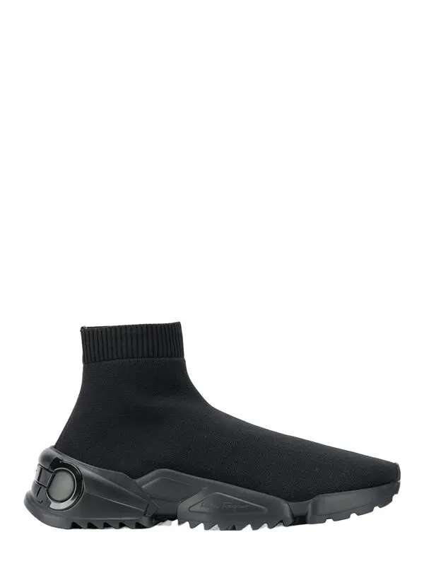 FERRAGAMO Stretch-knit Sneakers - Black