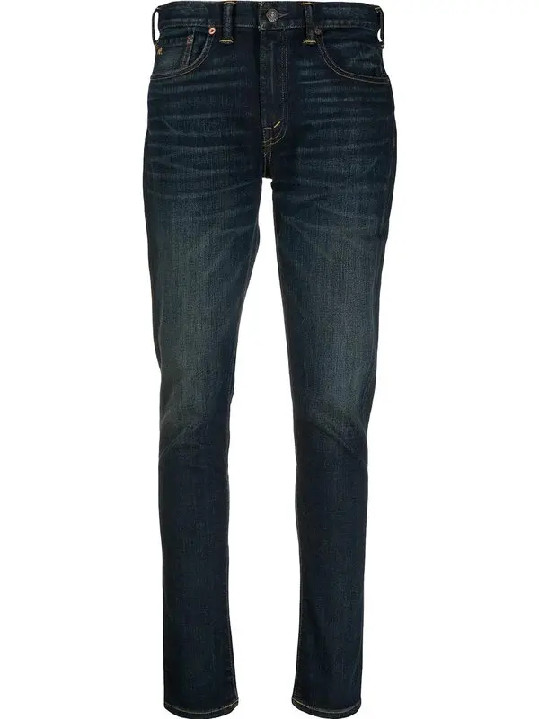 Ralph Lauren Stonewashed Mid-rise Skinny Jeans - Blue