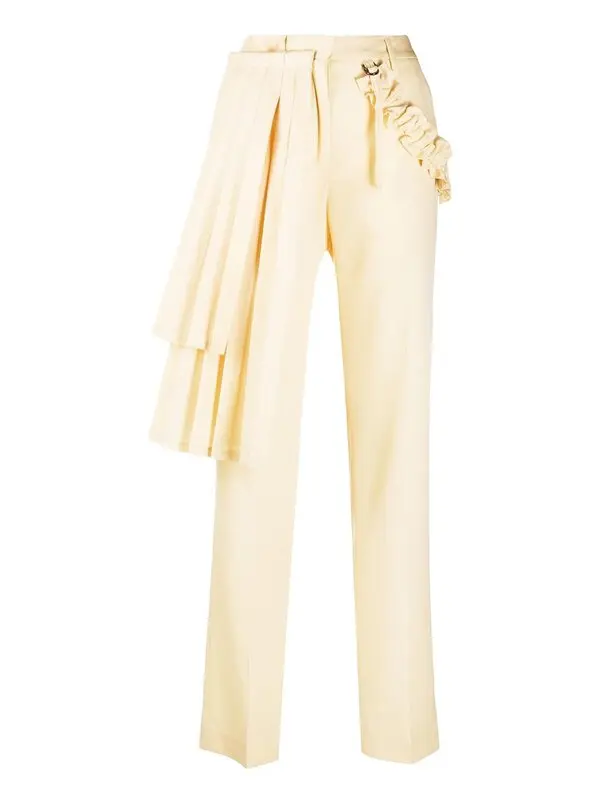 Off-White Pleated Panel Tailored Trousers - Neutrals