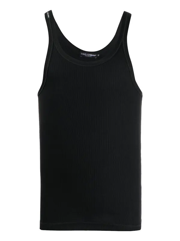 Dolce & Gabbana Fine-rib Cotton Tank Top - Black