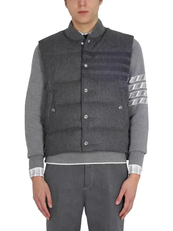 Thom Browne Down-filled Flannel Gilet - Grey