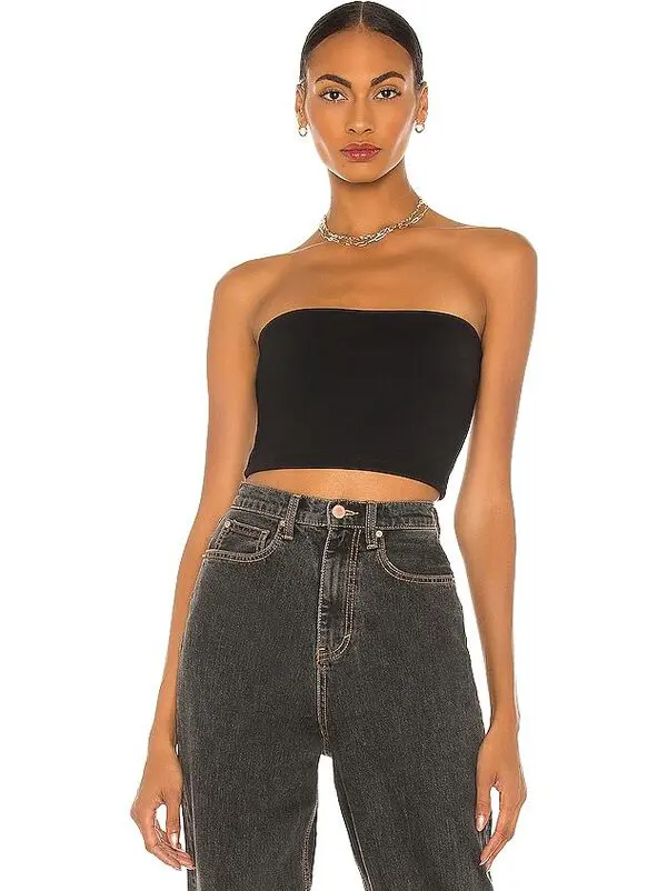 Susana Monaco Strapless Crop Top - Black