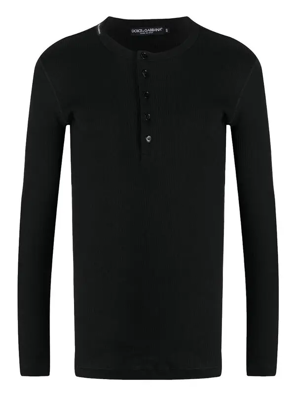 Dolce & Gabbana Fine-rib Cotton T-shirt - Black