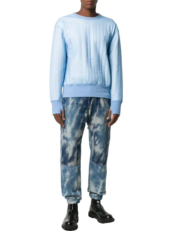 AMBUSH Acid Wash Denim Track Pants - Blue