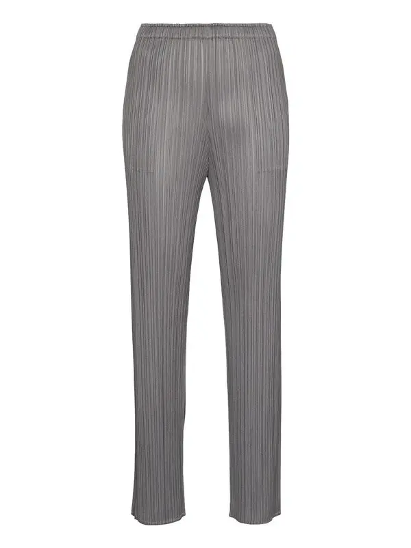Issey Miyake Plissé Cropped Trousers - Grey