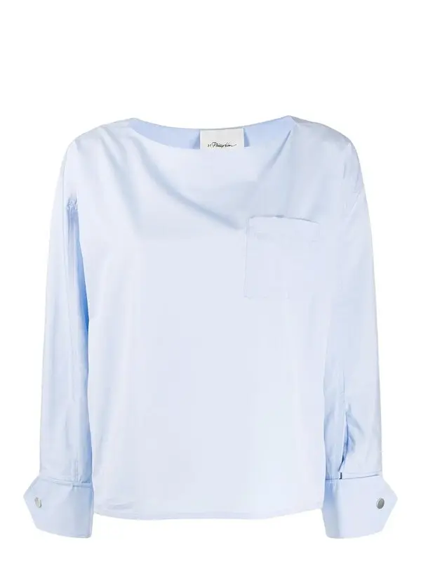 3.1 Phillip Lim Patch-pocket Long-sleeve Blouse - Blue