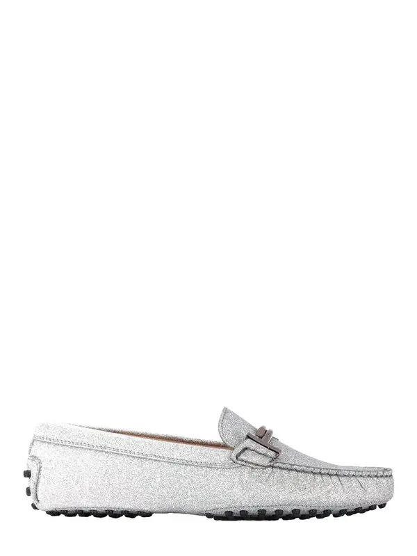 TOD'S Gommino Double T Loafers - Silver