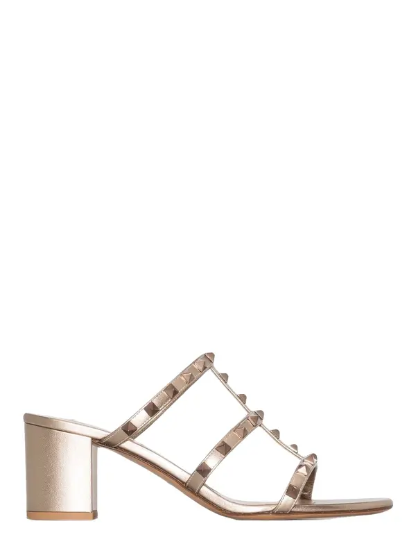 Valentino Garavani 60mm Rockstud Metallic Sandals - Gold
