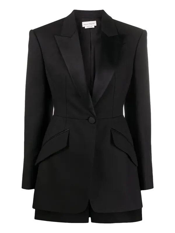 Alexander McQueen High-low Blazer - Black