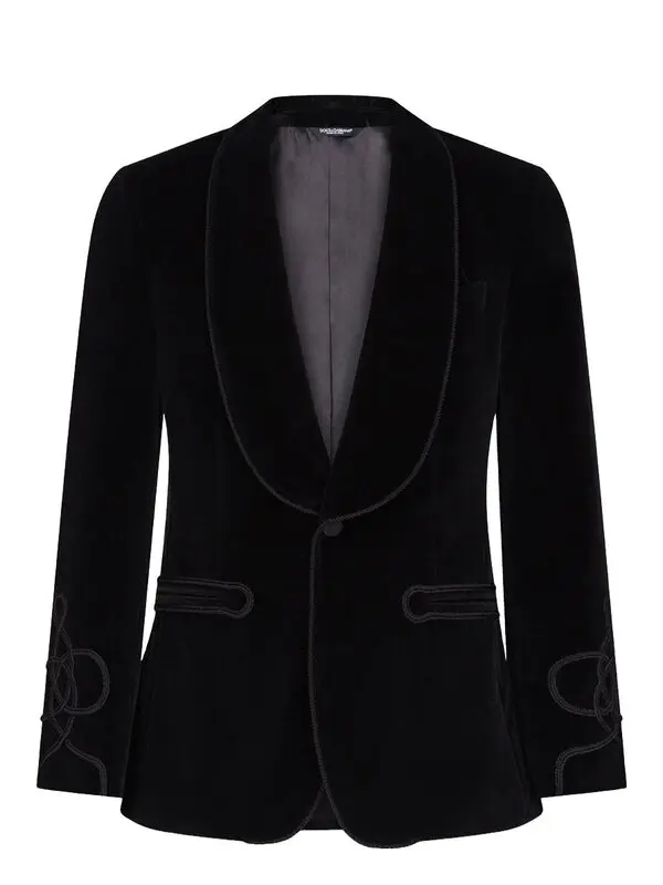 Dolce & Gabbana Single-breasted Velvet Tuxedo Jacket - Black