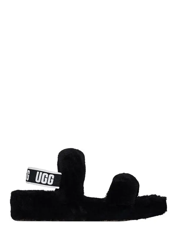 UGG Oh Yeah Shearling Slides - Black