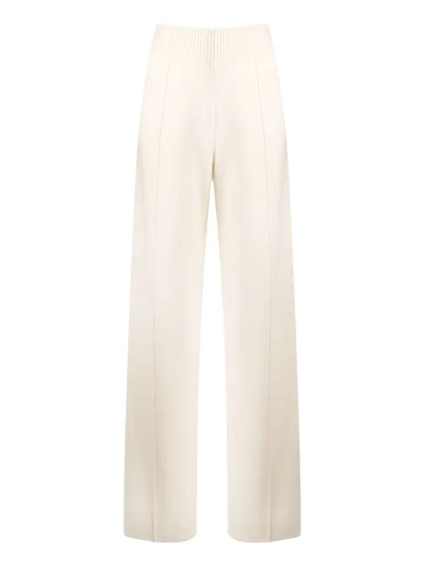 Pringle Of Scotland Wide-leg Knit Trousers - White