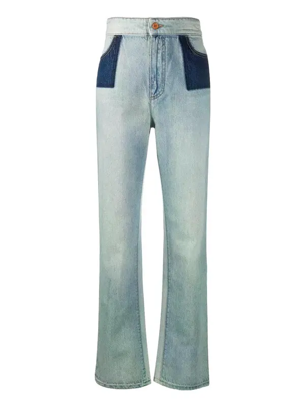 Philosophy Di Lorenzo Serafini Two-tone Flared Jeans - Blue