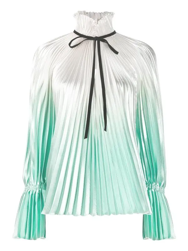 Philosophy Di Lorenzo Serafini Pleated High-neck Blouse - Neutrals