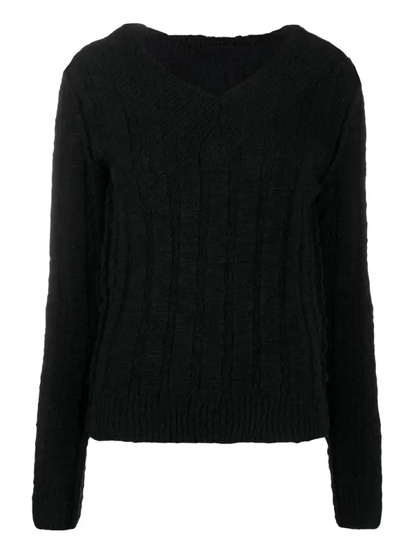 Dolce & Gabbana Knitted V-neck Jumper - Black