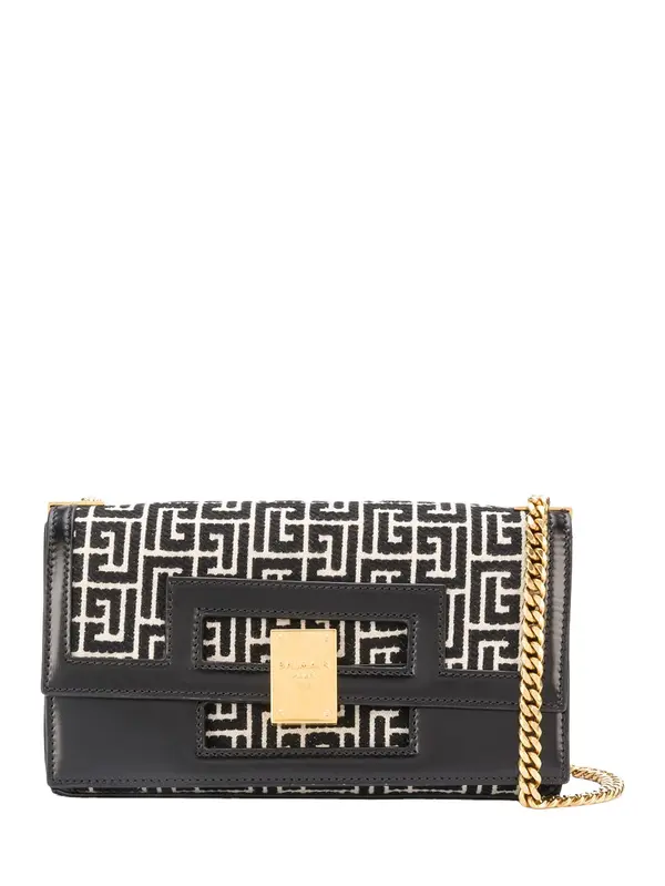Balmain 1945 Heritage Monogram Jacquard Bag - Black