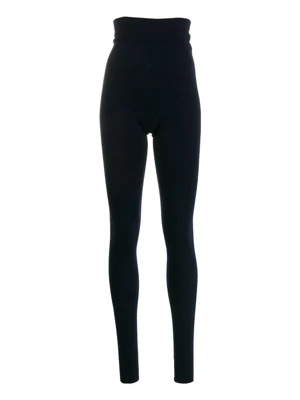 EXTREME CASHMERE X High Waisted Knitted Leggings - Blue