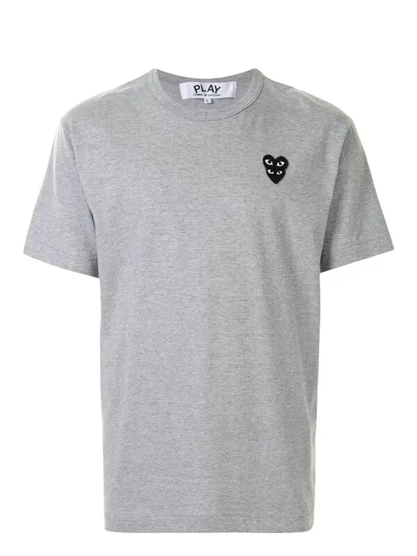 Play Comme Des Garcon Logo Patch T-shirt - Grey