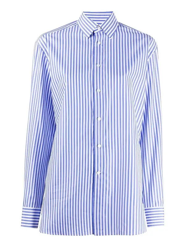 Ralph Lauren Wide Bengal Stripe Adrien Shirt - Blue