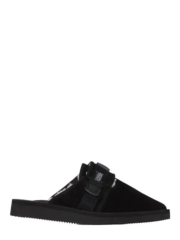 Suicoke Zavo Shearling-trim Slippers - Black