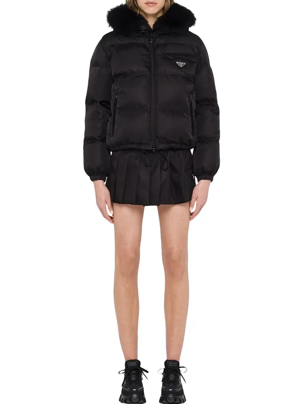 Prada Re-nylon Gabardine Puffer Jacket - Black