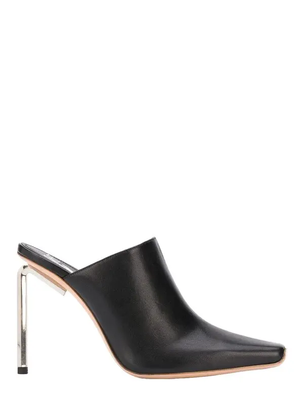 Off-White Metallic-heel 110mm Square-toe Mules - Black