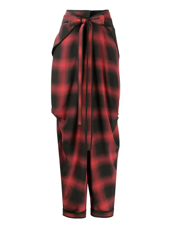 Stella McCartney Bessie Check Silk Trousers - Red