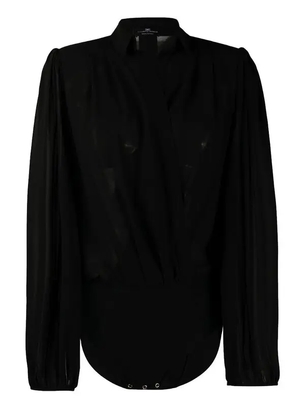 Elisabetta Franchi Wrap-front Shirt Body - Black