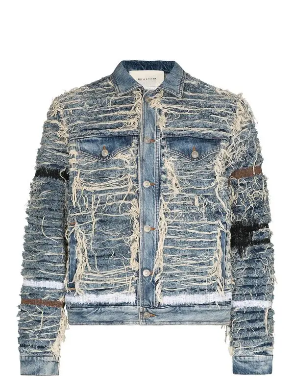 1017 Alyx 9sm X Blackmeans Shredded Denim Jacket - Blue