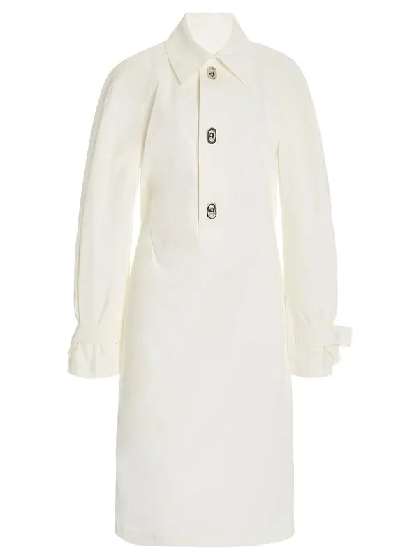 Bottega Veneta Cotton-blend Midi Shirt Dress - White