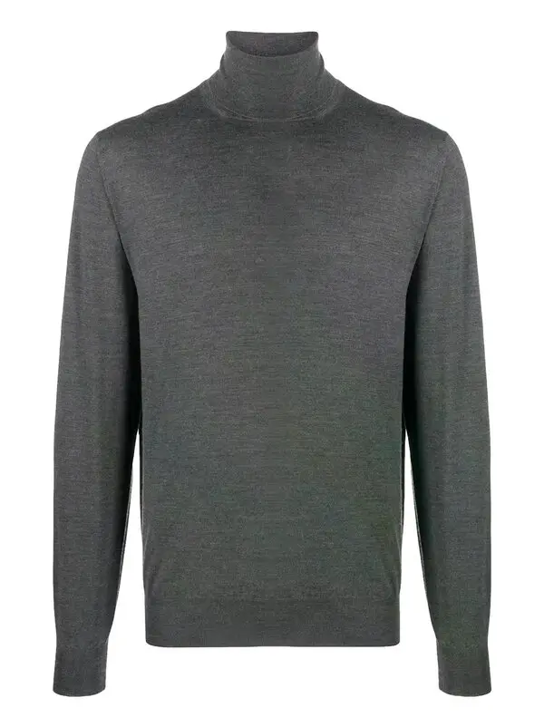 DELL'OGLIO Roll Neck Merino Sweater - Grey