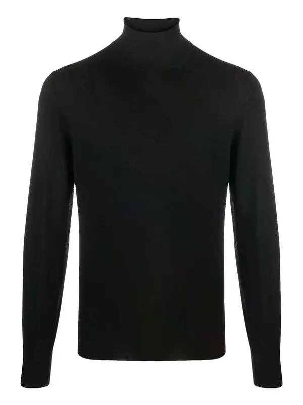 DELL'OGLIO Long-sleeve Ribbed Jumper - Black