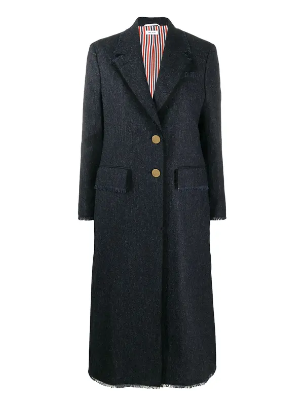 Thom Browne Single-breasted Coat - Blue